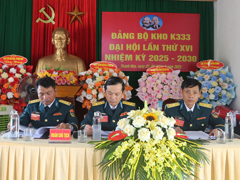 Đảng bộ Kho K333 tổ chức thành công Đại hội lần thứ XVI, nhiệm kỳ 2025 - 2030